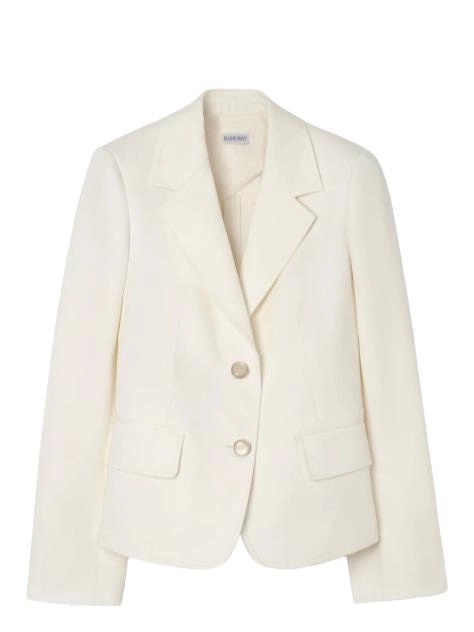 Burberry Cotton Tailored Jacket - Shell White