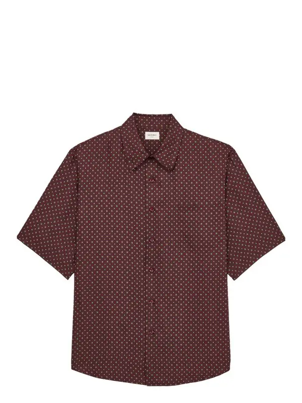 Saint Laurent Shirt In Hexagon Silk Twill - Red