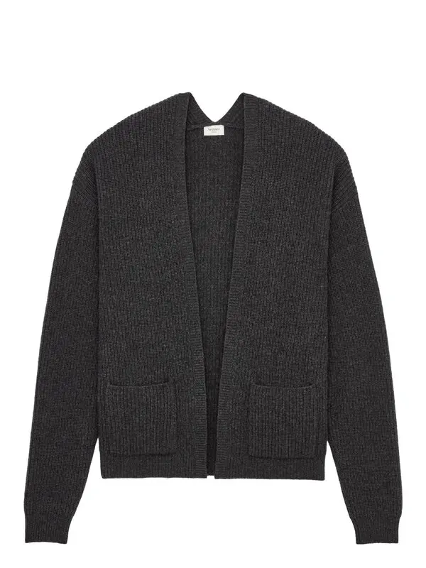 Saint Laurent Rib-knit Wool V-neck Cardigan - Black