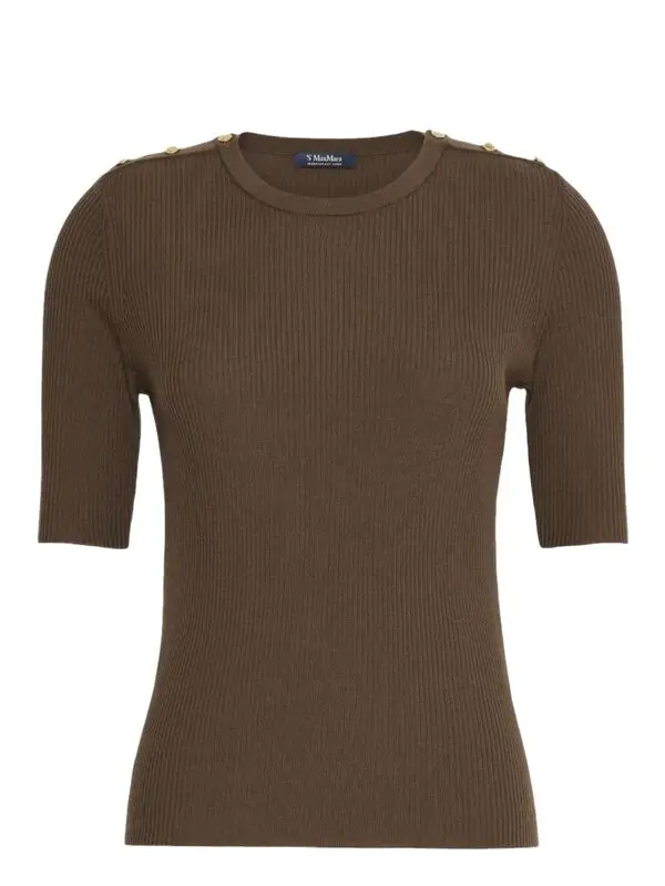Max Mara Riviera Ribbed Knitted Top - Brown