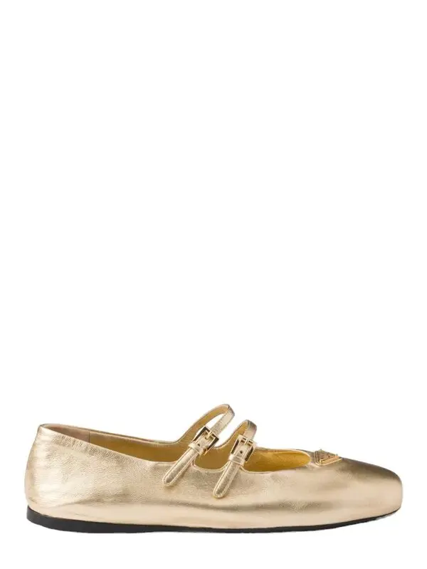 Prada Mordoré Nappa Leather Ballerinas - Platinum Color