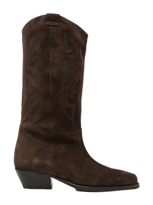 Ba&sh Pointed-toe Embroidered Ankle Boots - Brown