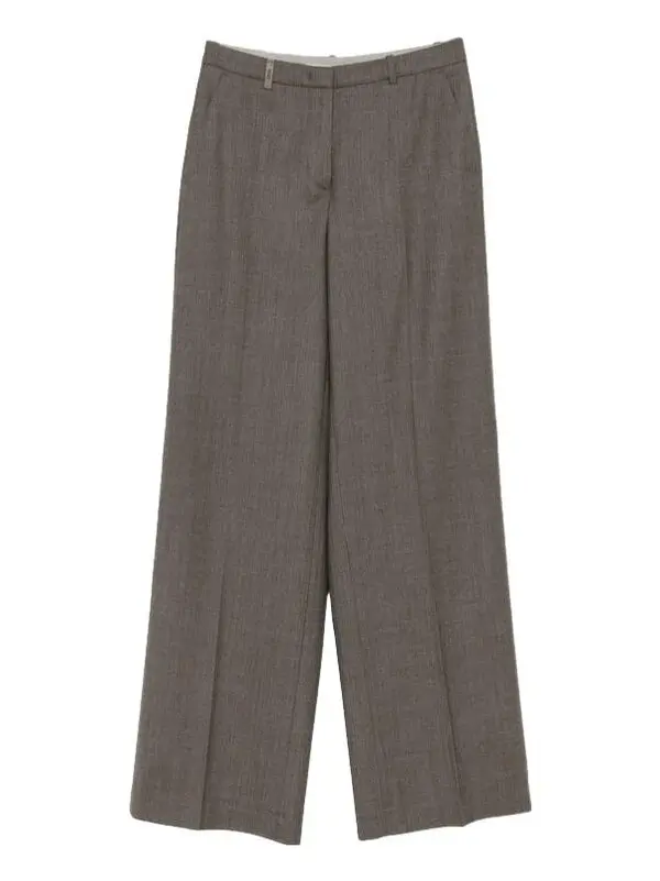 Peserico Pressed-crease Wide-leg Trousers - Dark Grey