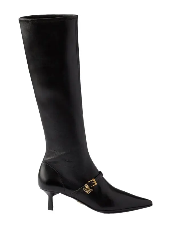 Prada Stretch Nappa Leather Boots - Black