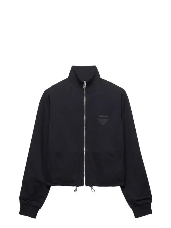 Prada Reversible Jersey And Re-nylon Zipper Jacket With Hood - Black