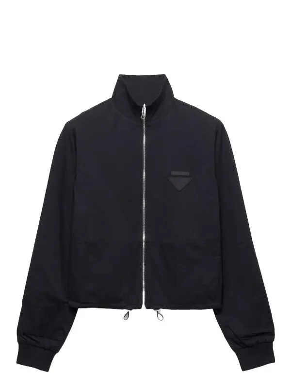 Prada Reversible Jersey And Re-nylon Zipper Jacket With Hood - Black