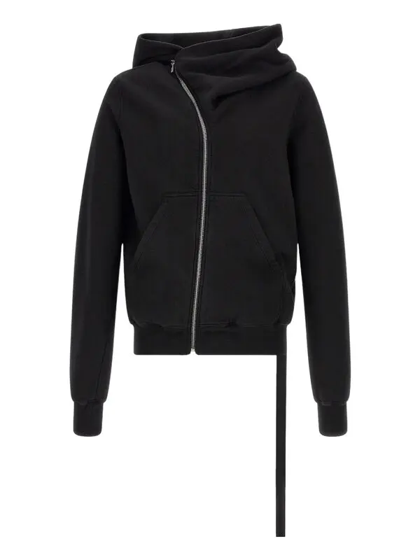 Rick Owens Mountain Asymmetric Zip Hoodie - Black