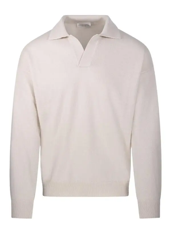 ROBERTO COLLINA Skipper Knitted Polo Shirt - White