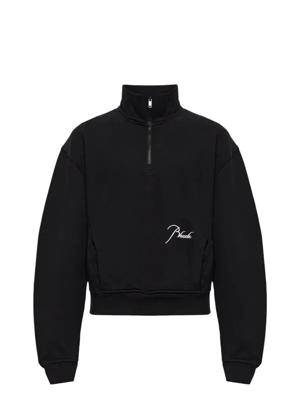 Rhude Logo Half-zip Sweatshirt - Black