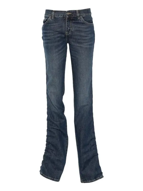 Liu Jo X Elodie Whiskered Ruched Jeans - Denim