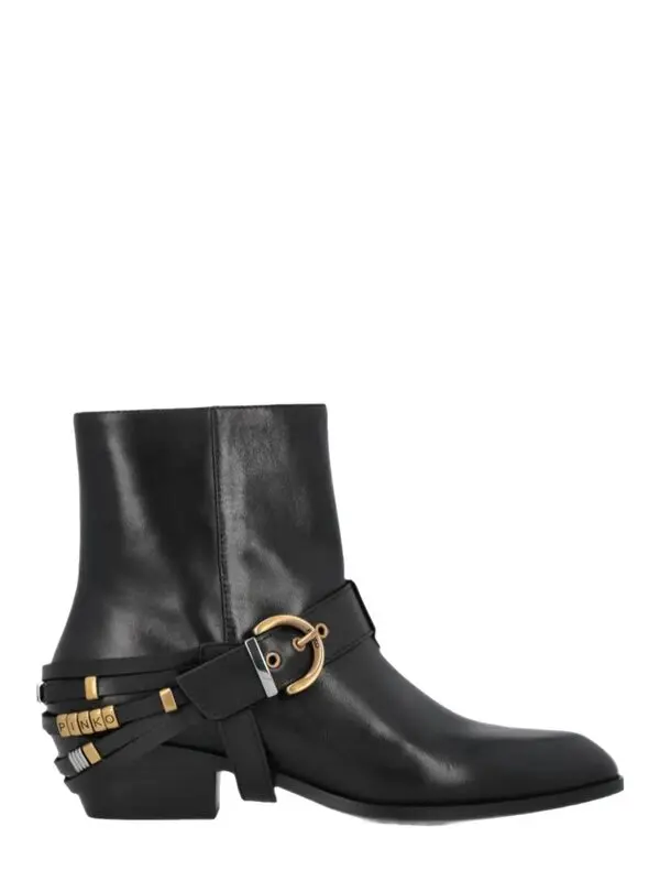 Pinko Low Heel Ankle Boots - Black