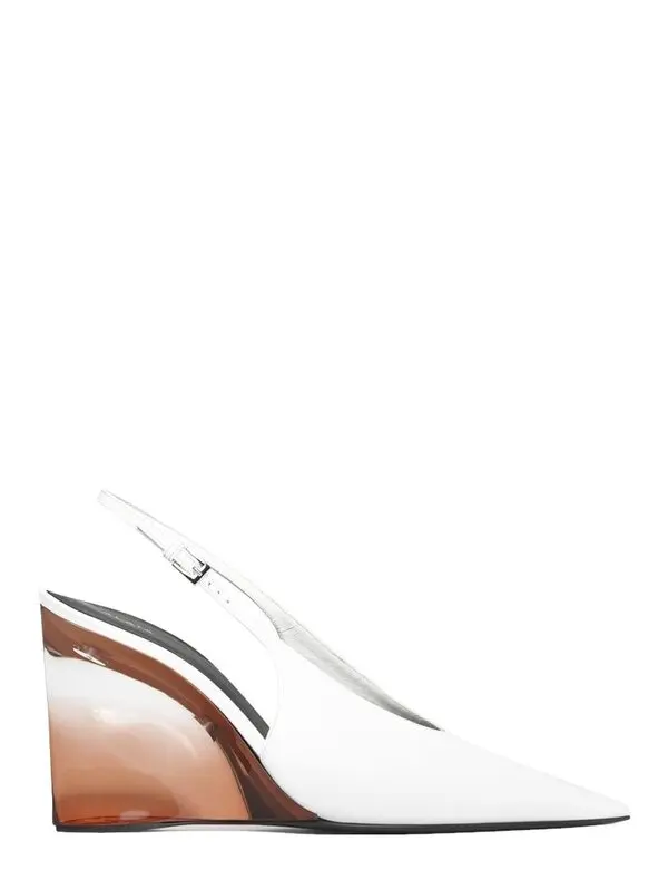 Alaïa Pointed Toe Wedge Slingbacks - Optical White