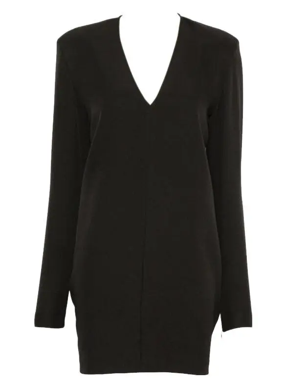 Federica Tosi Long-sleeved V-neck Dress - Black