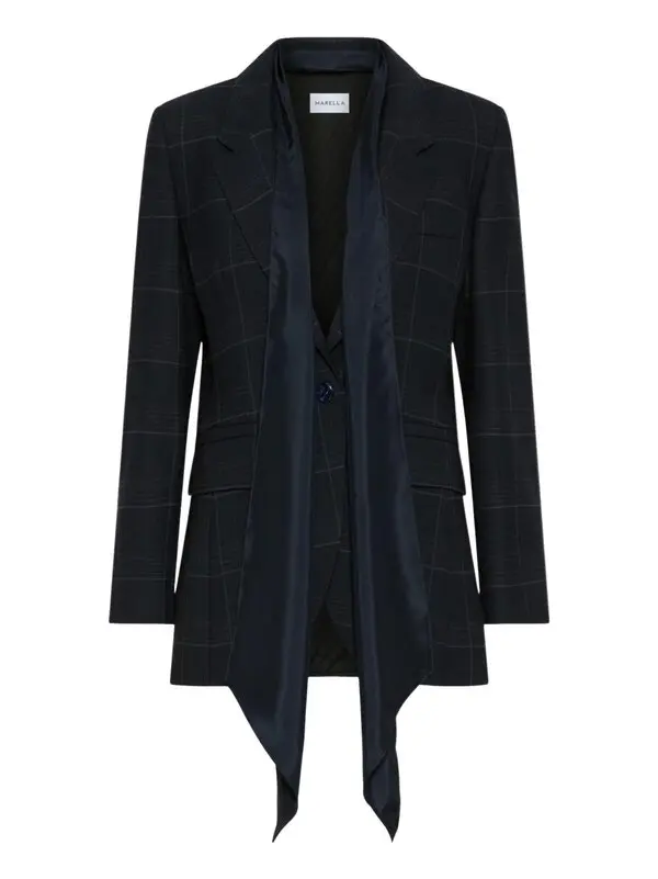 Marella Long-sleeve Jacket - Navy Check
