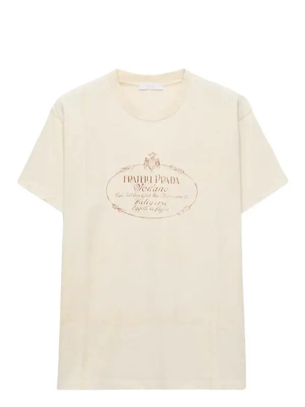 Prada Garment-dyed Cotton T-shirt - Natural Color