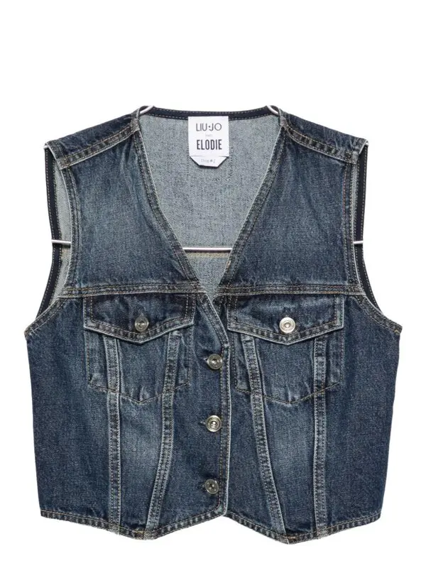 Liu Jo X Elodie Sleeveless Denim Jacket - Denim Blue