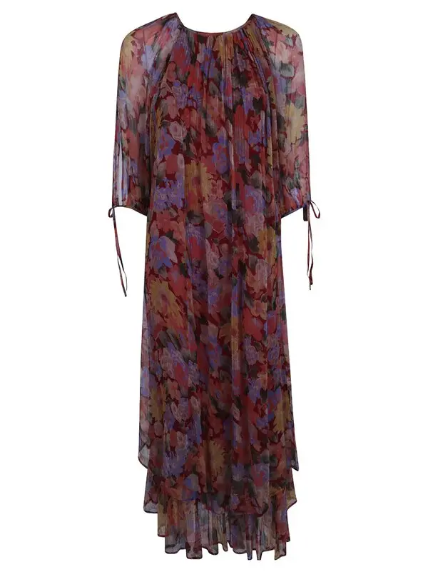 Rixo Floral Pleated Midi Dress - Multicolor