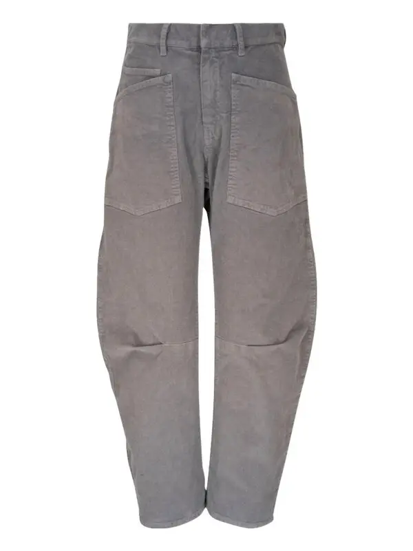 NILI LOTAN High-waisted Corduroy Trousers - Grey