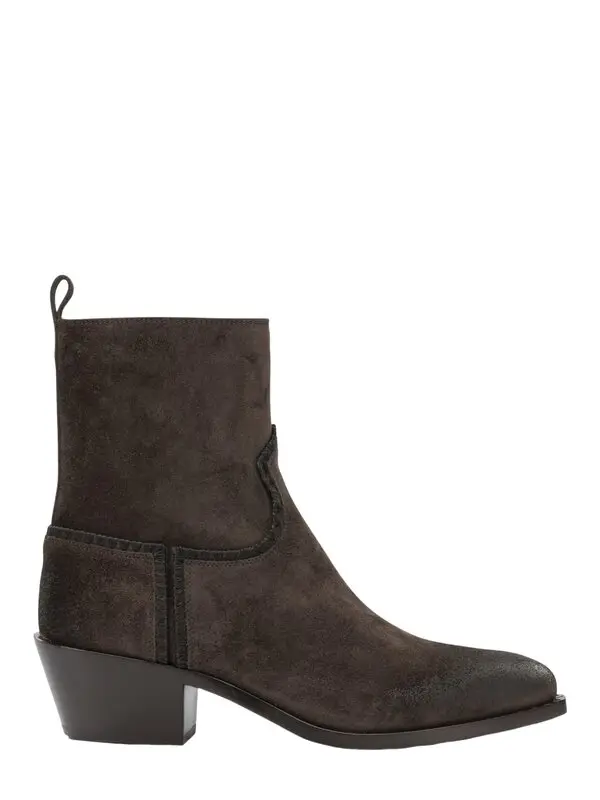 Sartore Velour 45mm Ankle Boots - Brown
