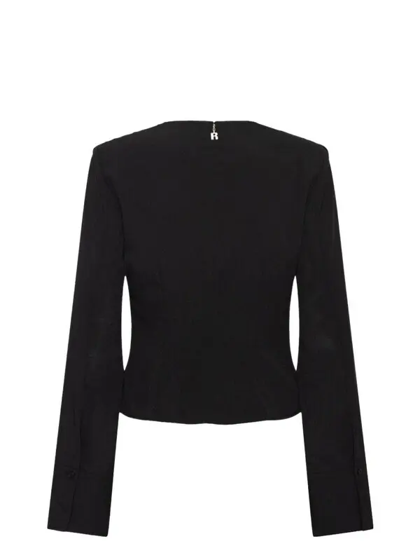 ROTATE BY BIRGER CHRISTENSEN Long Sleeve Zip Up Top - Black