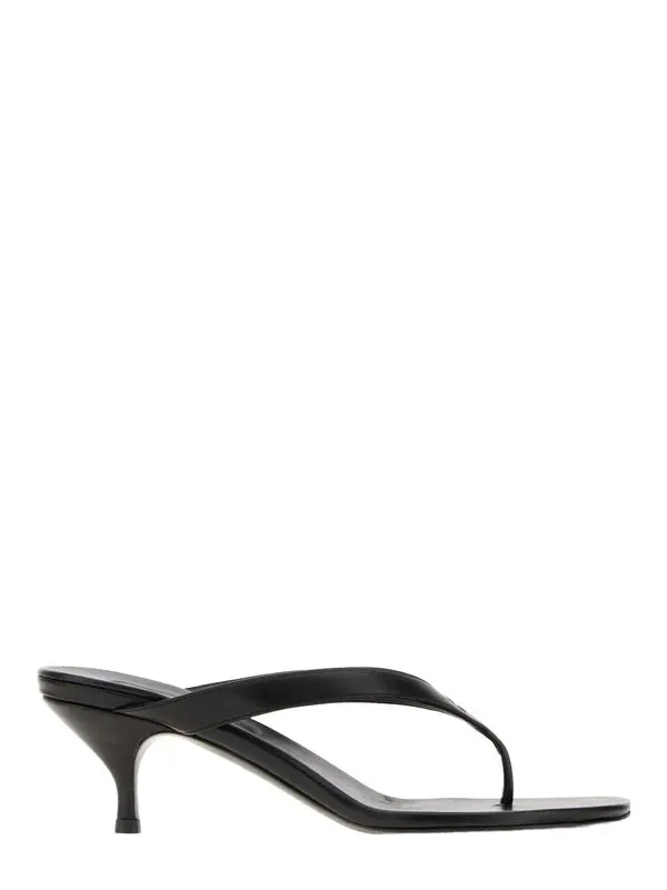 Miu Miu Leather High-heeled Flip-flop Sandals - No