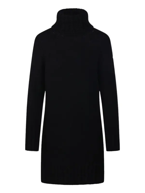 Moncler Knit Polo Neck Dress - Black
