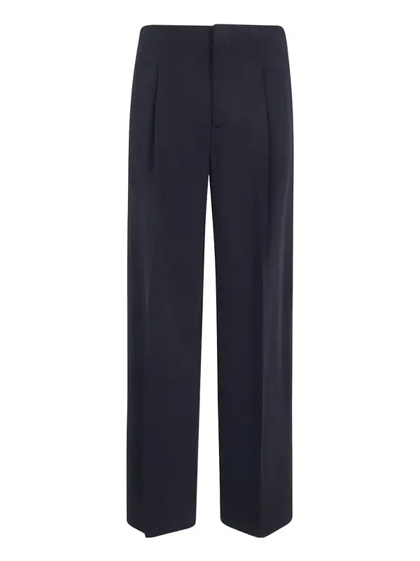 Alberta Ferretti Pleated Straight-leg Trousers - Black