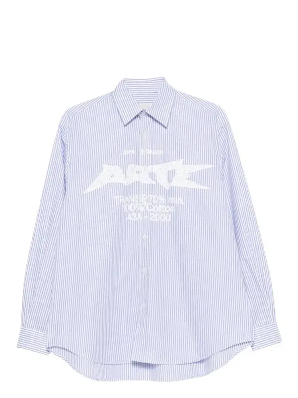 ARTE ANTWERP Printed Striped Shirt - Blue