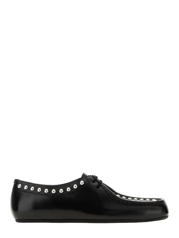 JIL SANDER Hood Studded Bovine Leather Derby Shoes - Black