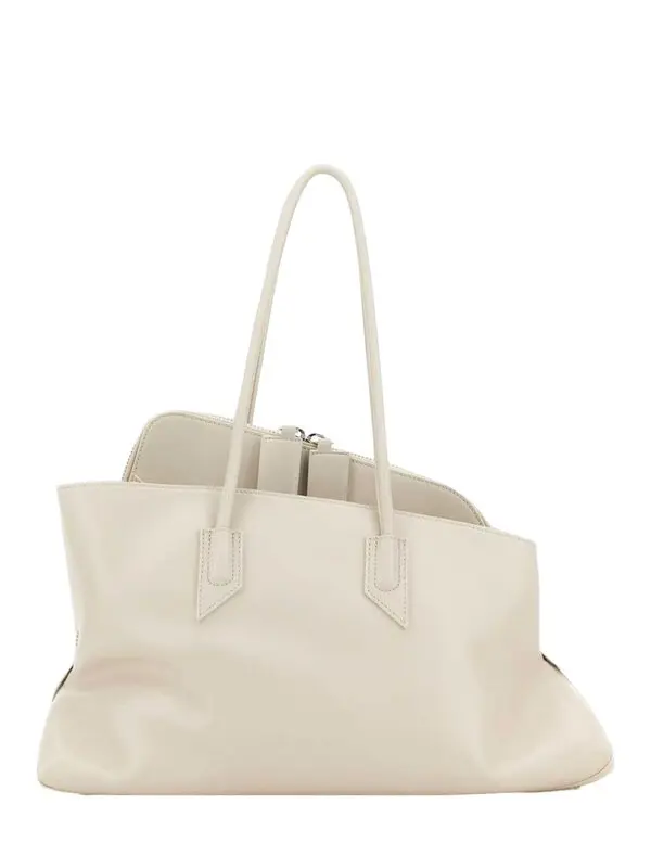 Attico La Passeggiata Shoulder Bag In Smooth Calfskin Leather - Ivory