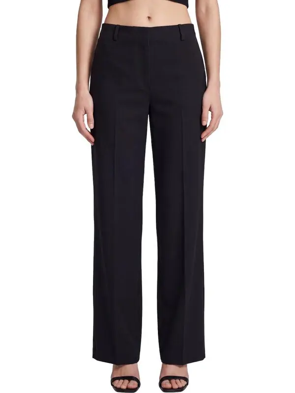 Khaite High-waisted Tailored Linen-blend Trousers - Black
