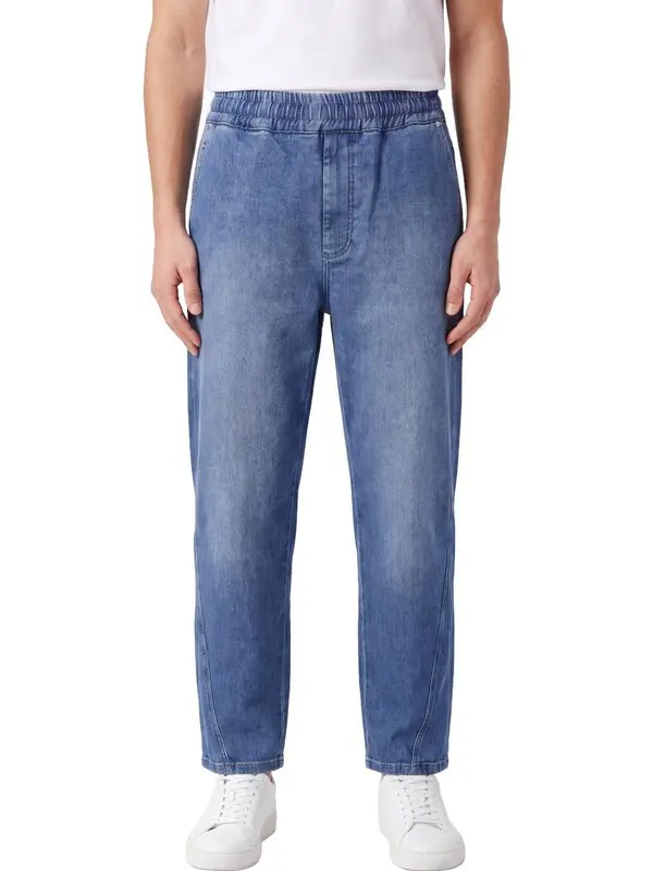 Emporio Armani Elasticated Waist Wide-leg Jeans - Blue