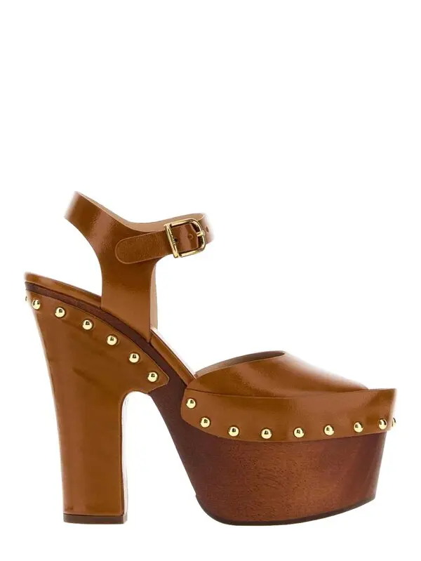 Chloé High Heel Platform Sandals - Brown