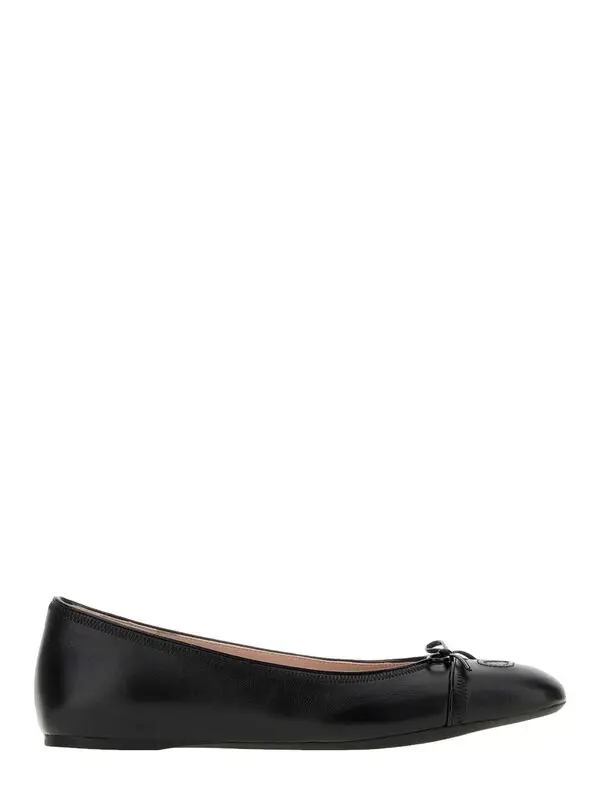 Valentino Garavani Vlogo Signature Leather Ballet Flats - Black
