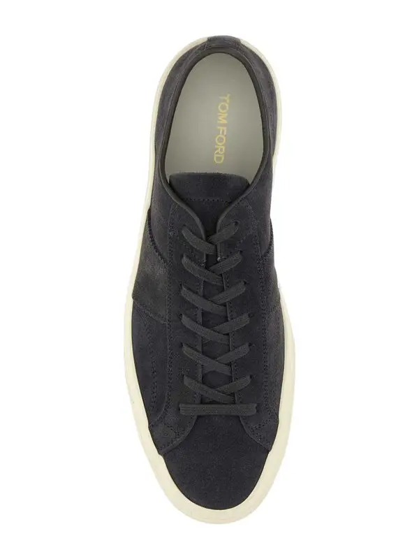 TOM FORD Cambridge Suede Calf Leather Trainers - Charcoal