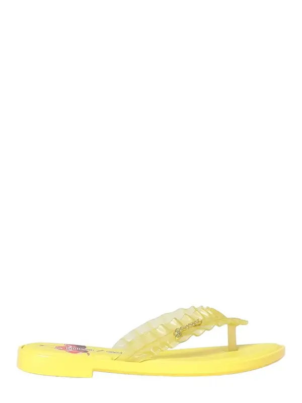 MELISSA X GANNI Ruched Pvc Thong Sandals With Low Heel - Yellow