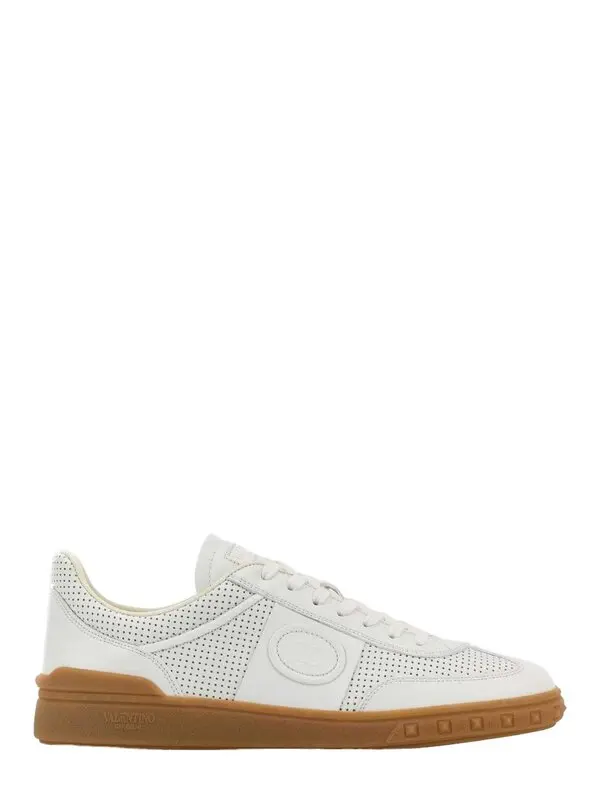 Valentino Garavani Upvillage Perforated Nappa Leather Trainers With Vlogo Signature - White