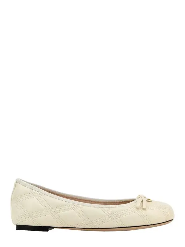 Valentino Garavani Vlogo Signature Quilted Leather Ballet Flats - Ivory