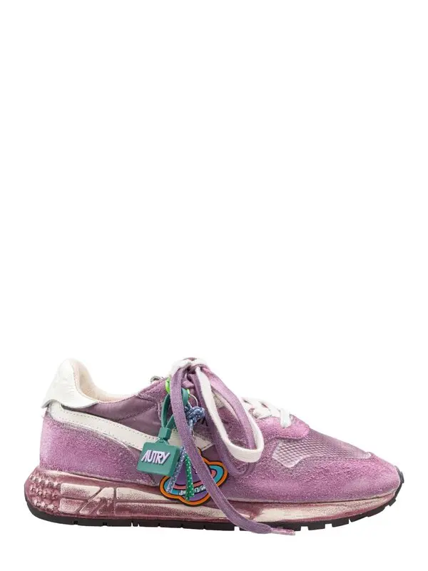 AUTRY Reelwind Super Vintage Bi Low-top Sneakers In Suede And Mesh - Pink
