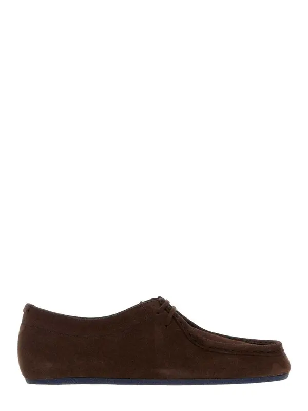 JIL SANDER Suede Calfskin Derby Shoes With Rubber Sole - Grey