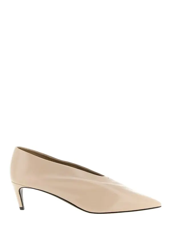 Khaite Miriam Draped Leather Court Shoes - Beige