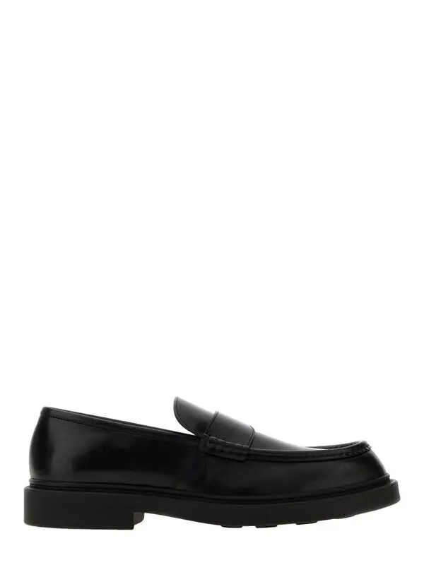 JIL SANDER Smooth Calfskin Penny Loafers With Rubber Sole - Black