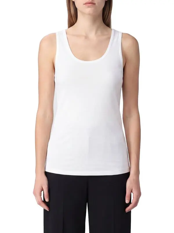 Max Mara Sleeveless U-neck Crêpe De Chine Top - White