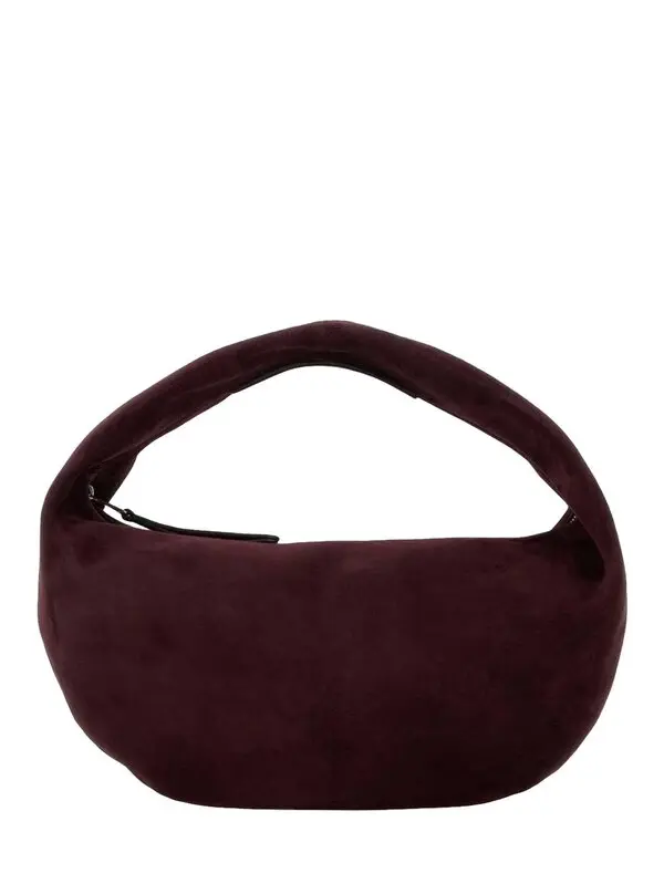 Khaite Olivia Suede Handbag With A Rounded Hobo Shape - Red
