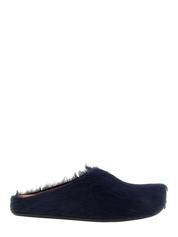 Marni Calf Hair Sabot Mules - Violet