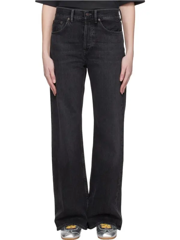 Acne Studios Logo Patch Wide-leg Jeans - Black