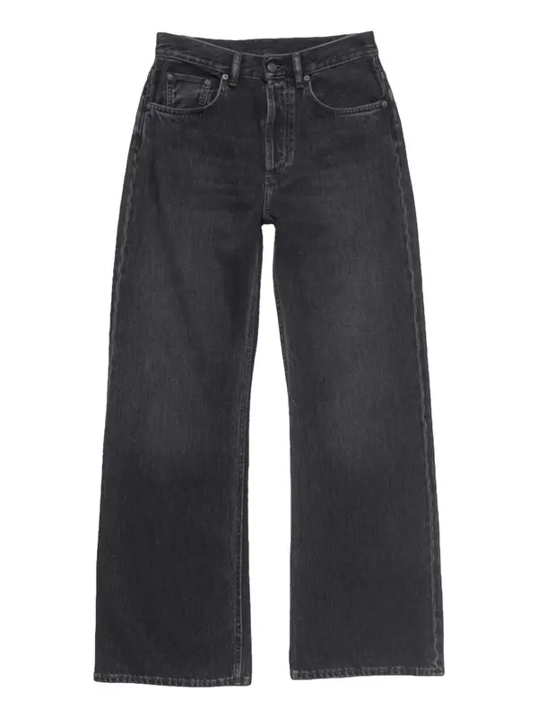 Acne Studios Logo Patch Wide-leg Jeans - Black