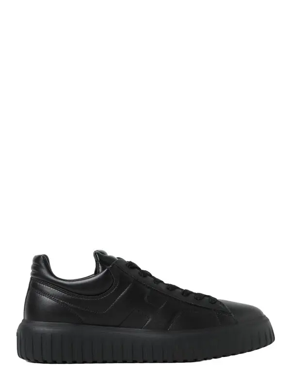 Hogan H-stripes Smooth Leather Sneakers With Side Logo - Black 1