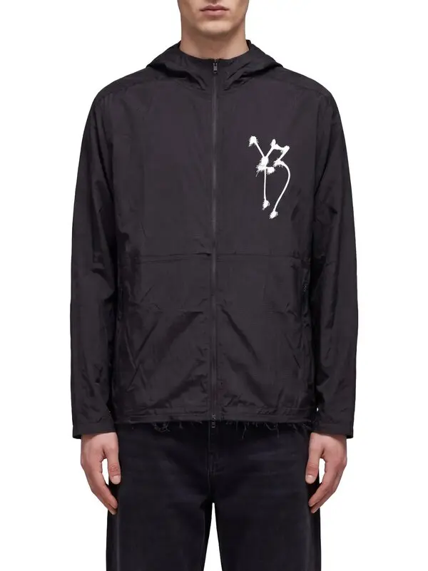 Y3 Hooded Jacket With Graphic Print - Black