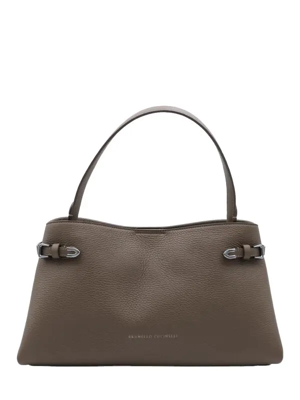 Brunello Cucinelli Leather Shoulder Bag - Mud